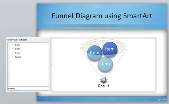 Criar um diagrama de funil no PowerPoint usando SmartArt