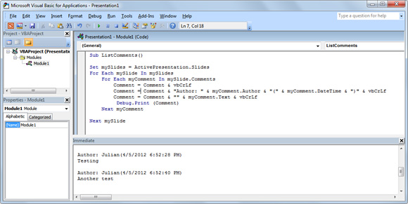 Como abrir VBA editor de macro no PowerPoint