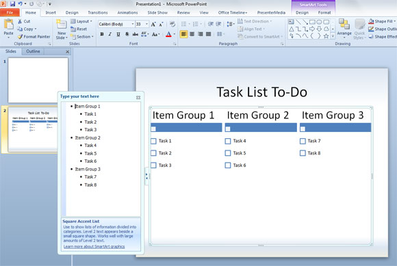 Come fare un elenco di attività o di To-Do Modello di PowerPoint