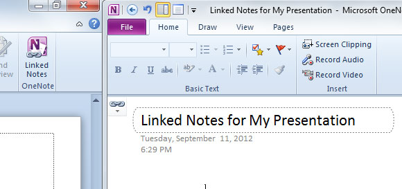 Linked Notes in Powerpoint mit OneNote