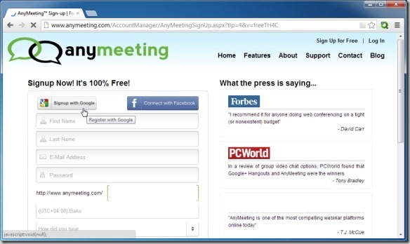 AnyMeeting : 200 참가자와 함께 무료 온라인 회의, 웹 세미나 및 공유 파워 포인트 프리젠 테이션을 잡고