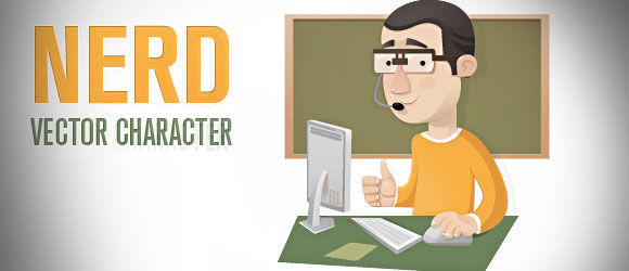 ให้นำเสนอใน PowerPoint Geek มีอักขระเวกเตอร์