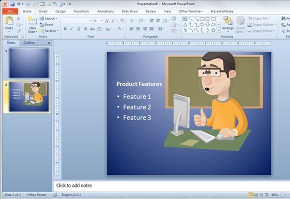 ให้นำเสนอใน PowerPoint Geek มีอักขระเวกเตอร์