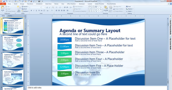 Agenda Oder Zusammenfassung Layout in Powerpoint Pr sentation