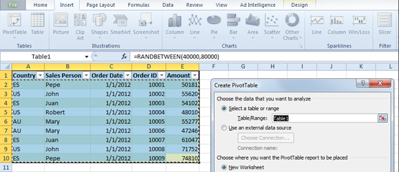 วิธีการใช้ Excel ตาราง Pivot