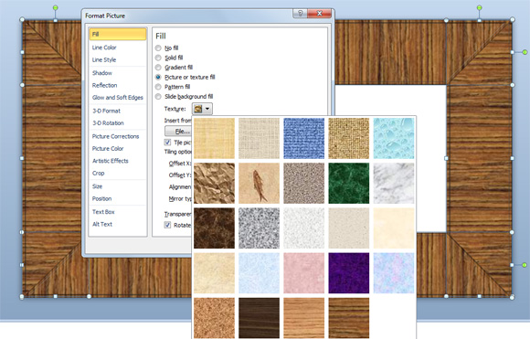 Wie ein bewaldeter Rahmen in Powerpoint 2010 Stellen