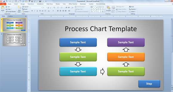 Gratis Simple Proses Bagan Template untuk Presentasi PowerPoint