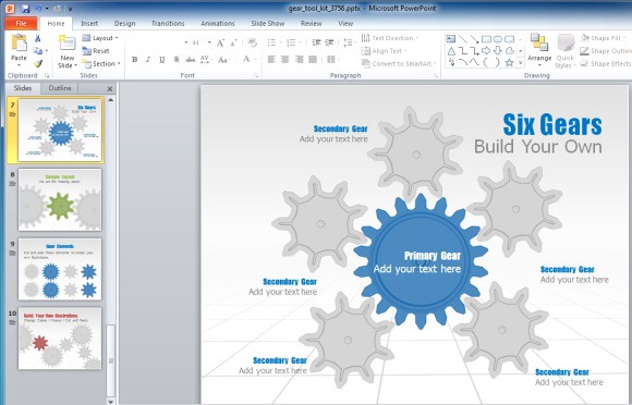 Engranajes animada kit de herramientas y plantillas para presentaciones ...