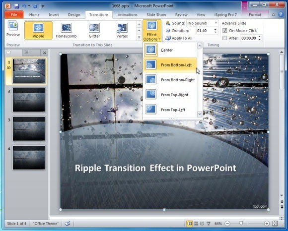 Hinzufügen der Ripple Effect In Powerpoint-Präsentationen