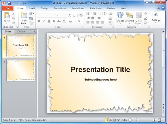 Bordures de page pour les présentations PowerPoint