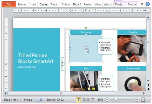 Modèle de processus Schéma PowerPoint Avec Photo Blocks