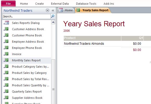 바탕 화면에서 Northwind 샘플 Access 데이터베이스 템플릿