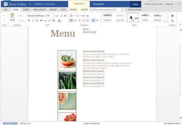 Las mejores plantillas Menu Maker para Word