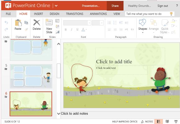 Schulhof Kinder Bildung Powerpoint-Vorlage
