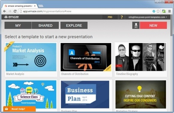 Crear presentaciones basadas en la nube animado con Emaze