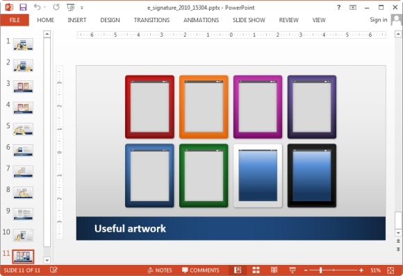 ลายมือชื่ออิเล็กทรอนิกส์แม่แบบ PowerPoint เคลื่อนไหว