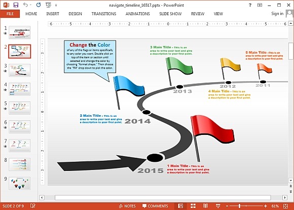 Animierte Timeline Maker Vorlagen für Powerpoint
