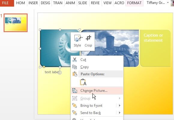 Caption PowerPoint Template dengan Gambar recolored