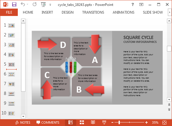 Animierte Prozesstimeline Powerpoint-Vorlage