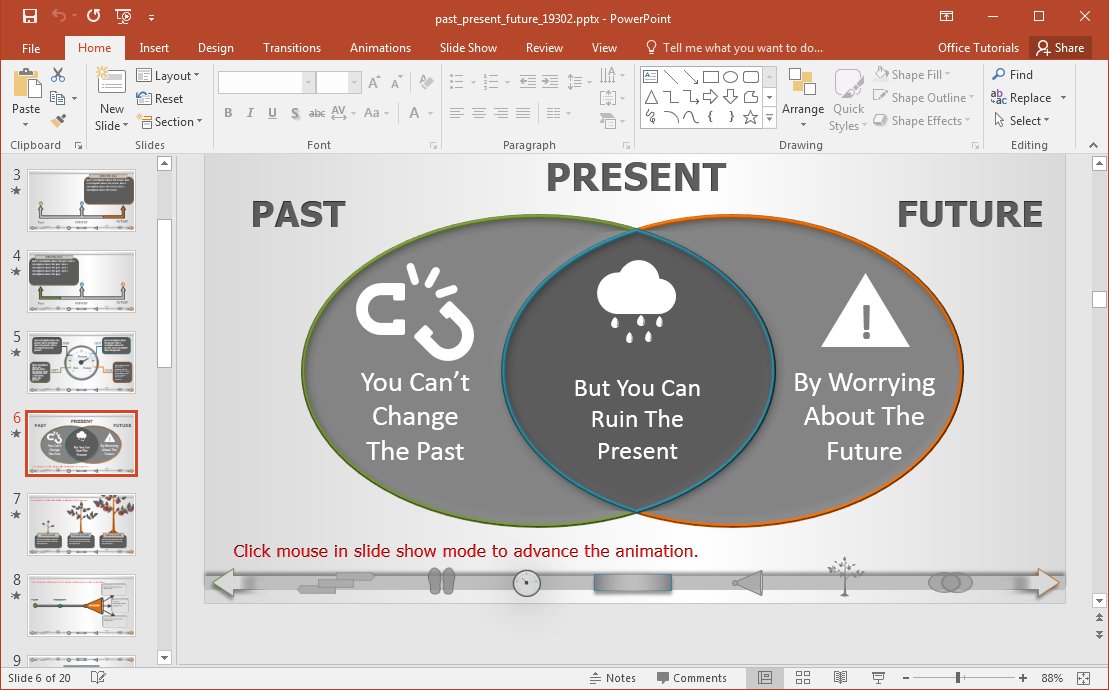 Template Futuro PowerPoint Present Past interativo