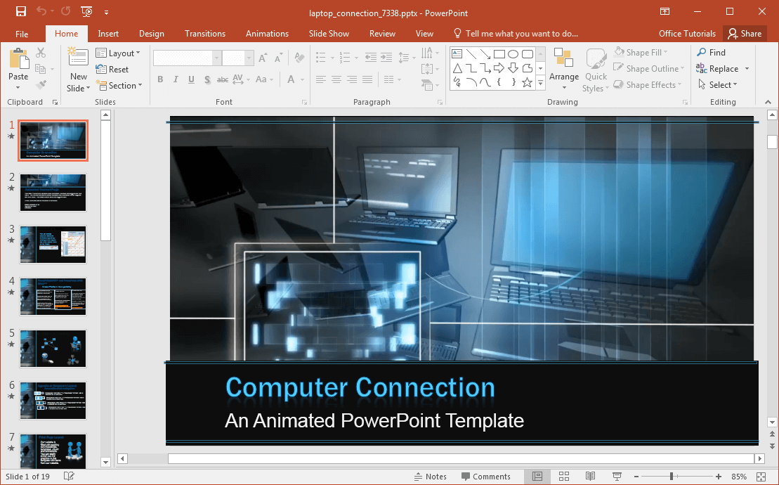 Modèle de réseau d'animation de sécurité PowerPoint
