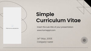 Modèle de présentation gratuit de conception de curriculum vitae simple ...
