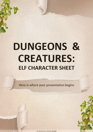 Dungeons and Creatures: hoja de personaje de elfo PowerPoint Templates ...