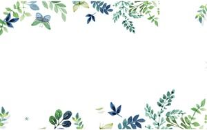 Gambar latar belakang PPT daun cat air hijau PowerPoint Template Free ...